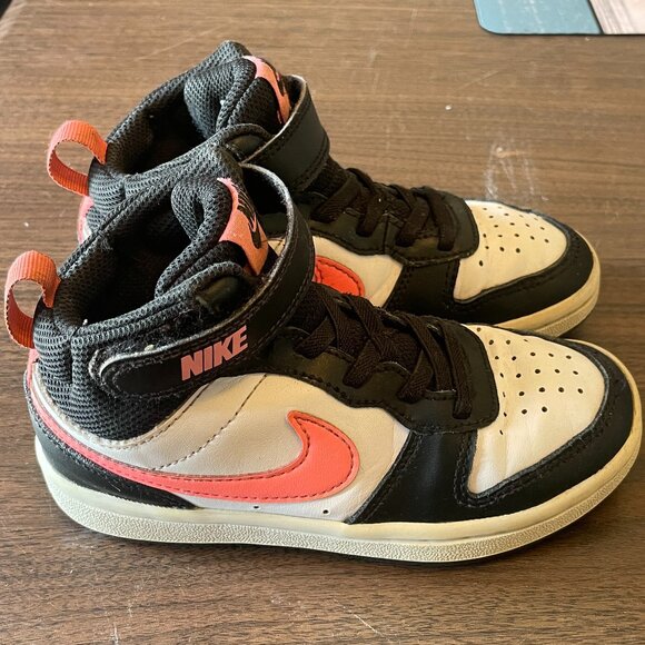 Nike | Shoes | Nike Court Borough Mid 2 Toddler Sz 1c Black Pink White ...